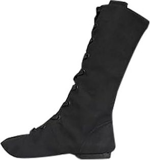 Generic Bottes de jazz pour femme - Chaussures de danse hautes en toile à lacets - Chaussures de danse plates - Chaussures de danse - Chaussures de danse - Ch