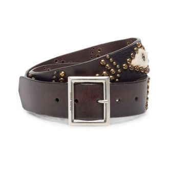 Golden Goose Ceinture Sierra en cuir lav&eacute; - Femme - Accessoires - Brun - Taille: 70 CM