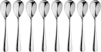 Robert Welch | Malvern lumineux - Ensemble de 8 cuill&egrave;res &agrave; caf&eacute; | Acier inoxydable