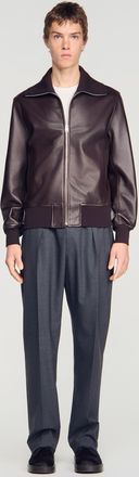 Sandro Blouson en cuir zipp&eacute;