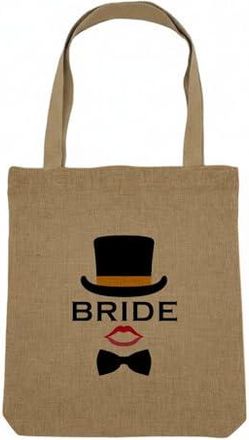 Fabulous Sac Shopping Tote Bag Aspect Lin - Bride Wedding Gentleman Tuxedo - Sac de Courses Toile Epaisse 360g Beige Naturel Cabas Port&eacute; Epaule Solide Imprim&eacute; 