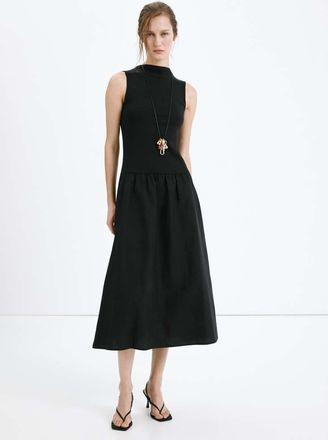 Mango Robe combin&eacute;e coton noir - Femme - XXS - MANGO