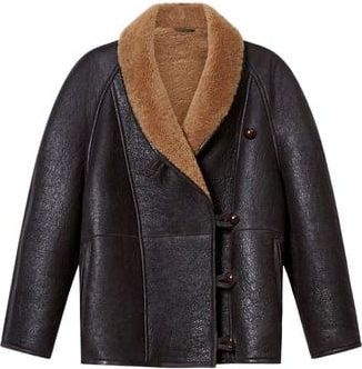Isabel Marant Manteau Camber &agrave; col lain&eacute; en cuir de mouton retourn&eacute;