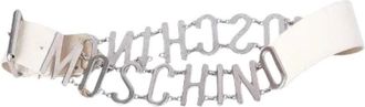 Moschino Ceinture &agrave; maillons logo - Femme - Pre-owned - Blanc - Taille: ONE Size