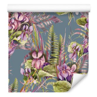 OEM Carta Da Parati Con Fiori E Foglie Di Prato Per Soggiorno E Camera Da Letto, 50x1000 Cm