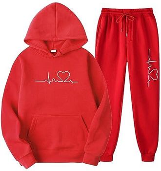 Generic Costume de Jogging pour Femme, Sweat à Capuche, Pantalon de survêtement, Haut à Manches Longues, Pantalon Grande Taille avec Poches, Ensemble 2 pièces