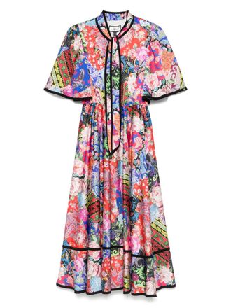 Nissa robe à motif cachemire - Rouge