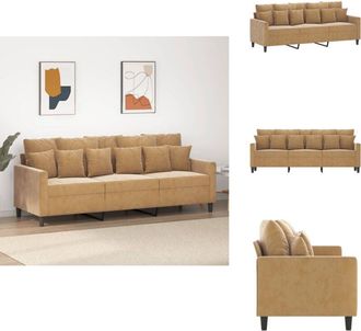 vidaXL Canapé à 3 places Marron 180 cm Velours - Canapé À 3 Places - Canapés À 3 Places - Canapé - Canapé Rembourré