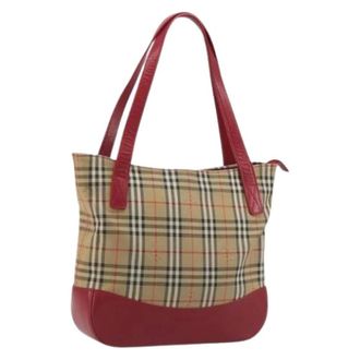 Burberry Pre-owned Toile sacs-main - Femme - Pre-owned - Beige - Taille: ONE Size