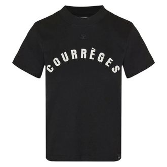 Courrèges Femme, Tops, Noir, Taille: 42 FR T-shirt Casual en Coton pour Homme