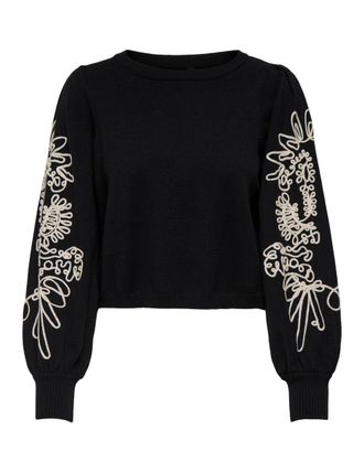 Only Damen Onlmagnolia Ls Detailed Pullover KNT Nca, Black, XS
