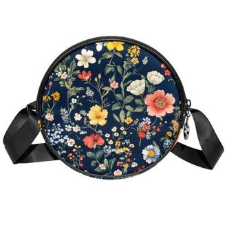 Generic Sac &agrave; bandouli&egrave;re circulaire pour femme, joli petit sac &agrave; bandouli&egrave;re color&eacute; avec fermeture &eacute;clair, bretelles r&eacute;glables, sac &agrave; main rond d&eacute;contract&eacute; p