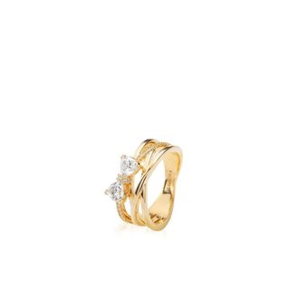 Pandora Funkelnder Schleifen- & Crossover-Band-Ring - - Accessories - Damen - Gelb - 54 MM