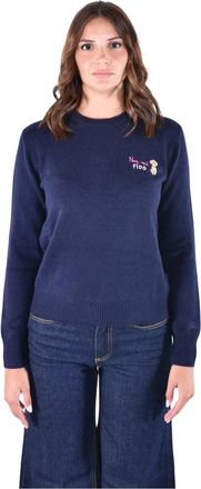 MC2 Saint Barth New Queen Rundhals-Pullover - - Knitwear - Damen - Blau - M