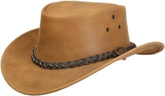 Scippis Scippis Chapeau en Cuir Wigan Chapeau de Cowboy (L (58-59 cm) - Cognac)