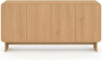 IDMarket Buffet 160 cm CAPUCINE XXL 4 portes fa&ccedil;on h&ecirc;tre design arrondi
