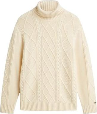 Tommy Hilfiger Pull droit col roul&eacute; en cachemire et laine