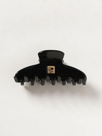 Fendi Pince &agrave; cheveux en ac&eacute;tate dor&eacute; avec monogramme FF m&eacute;tallique