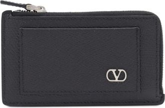 Valentino Garavani Homme, Accessoires, Noir, Taille: ONE Size VLogo Plaque Zip-Around Wallet