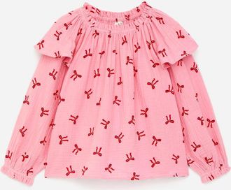 Arket Musselinbluse Mit Rüschen -Rosa