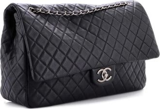 Chanel Airlines CC Flap Bag Quilted Calfskin XXL shoulder bag - Schwarz