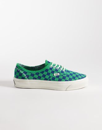 Vans Authentic - Sneaker mit Schachbrettmuster in Gr&uuml;n und Marineblau