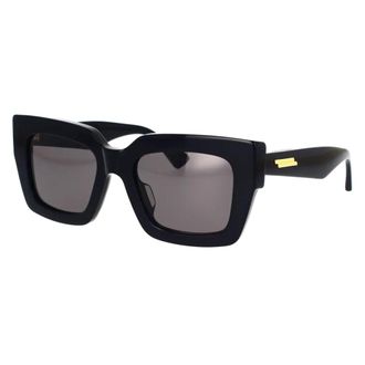 Bottega Veneta Quadratische Sonnenbrille mit Metallstreifen - - Accessories - unisex - Schwarzk - 48 MM