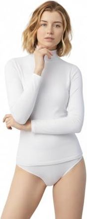 Ysabel Mora T-Shirt Thermique Blanc à Manches Longues et col Montant