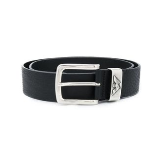 Emporio Armani Lederg&uuml;rtel mit Logo-Schnalle - - Accessories - Herren - Schwarzk - 90 CM