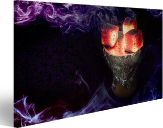 Islandburner Bild auf Leinwand Shisha Heißen Kohlen Für Das Rauchen Shisha Wandbild Poster Kunstdruck Bilder