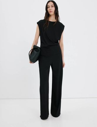 Mango T-shirt d&eacute;tails fronc&eacute;s noir - Femme - XXS - MANGO