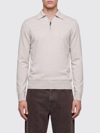 Paolo Pecora Lang&auml;rmeliges Wollstrick-Poloshirt mit Rei&szlig;verschluss