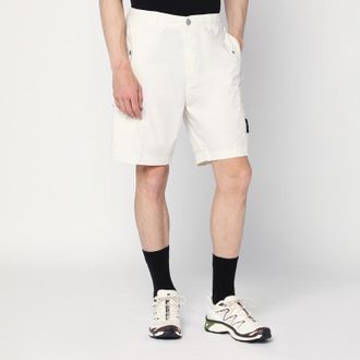 Stone Island Ivory cargo bermuda shorts in cotton