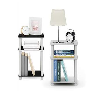 Furinno Just-Table Dappoint Turn-N-Tube à 3 Niveaux, Paquet de 2, Blanc