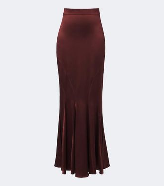 Max Mara Jupe longue en satin de soie