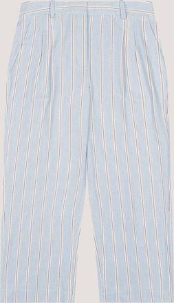 Circolo 1901 Fancy Striped pleated trousers, Gray Blue 001, 42, Woman