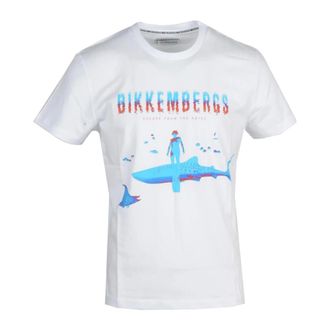 Dirk Bikkembergs Homme, Tops, Blanc, Taille: S T-shirt coton &eacute;lasthanne