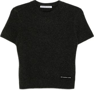 Alexander Wang Oberteil mit Logo-Patch - DARK GREY