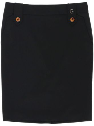 Gucci jupe à plaque logo (années 2000) - Noir