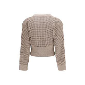 Brunello Cucinelli Womens Beige Cotton Cardigan Clothing