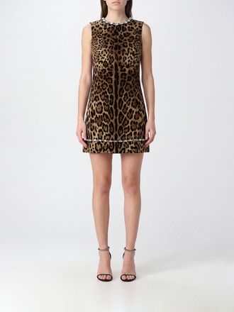 Dolce & Gabbana Mini-robe fourreau en soie &agrave; imprim&eacute; animalier et &eacute;paules d&eacute;nud&eacute;es