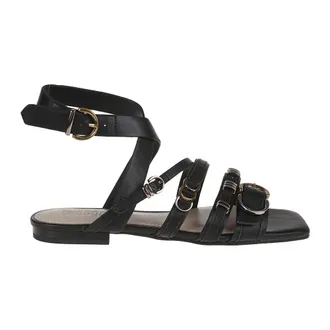 Pinko Schwarze Ledersandalen - - Shoes - Damen - Schwarzk - 37 EU