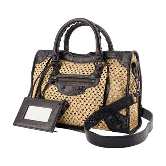 Balenciaga Womens Le City Bag S Leather Black Lambskin Handbags-purses