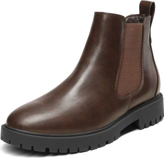 Dream Pairs Stiefeletten Damen Chelsea Boots Damen Ankle Chelsea Boots,Size 40.5,Braun/Pu,DAB213