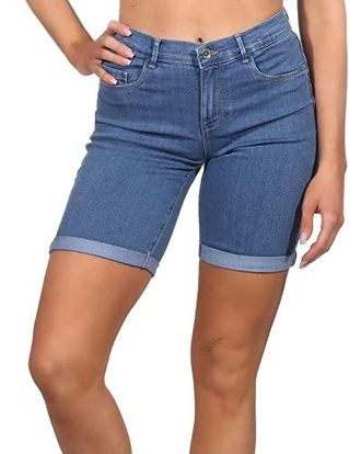 Only Only Onlrain Life Mid Long DNM Noos Short en Jean pour Femme, Bleu Jeans Clair, S