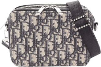 Dior Sac bandouli&egrave;re Pre-owned en toile Oblique &agrave; fermeture &eacute;clair - Homme - Pre-owned - Beige - Taille: ONE Size
