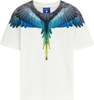 Marcelo Burlon Homme, Tops, Blanc, Taille: XL T-Shirt Stampa Ali