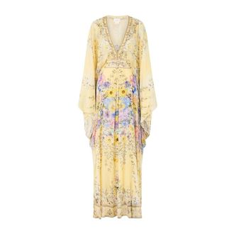 Camilla Langer Kaftan mit Taillendetail - - Dresses - Damen - Gelb - ONE SIZE