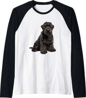 Whyitsme Design Abbildung eines schwarzen russischen Terrier-Hundes Raglan