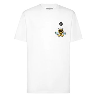 Philipp Plein T-shirt Round Neck SS Smile - - Tops - Herren - Wei&szlig; - 3XL